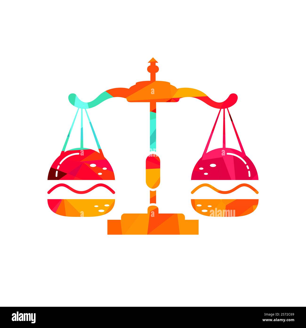 Food law vector logo design template. Law balance and burger icon ...