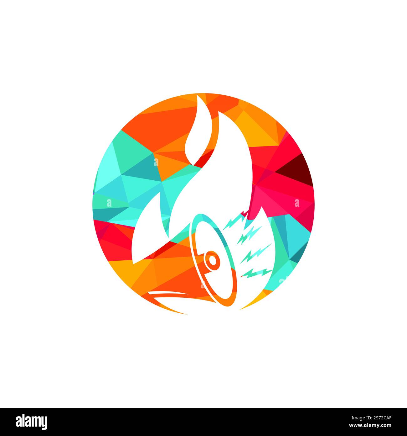 Megaphone fire vector logo design template. Marketing, revolution and ...