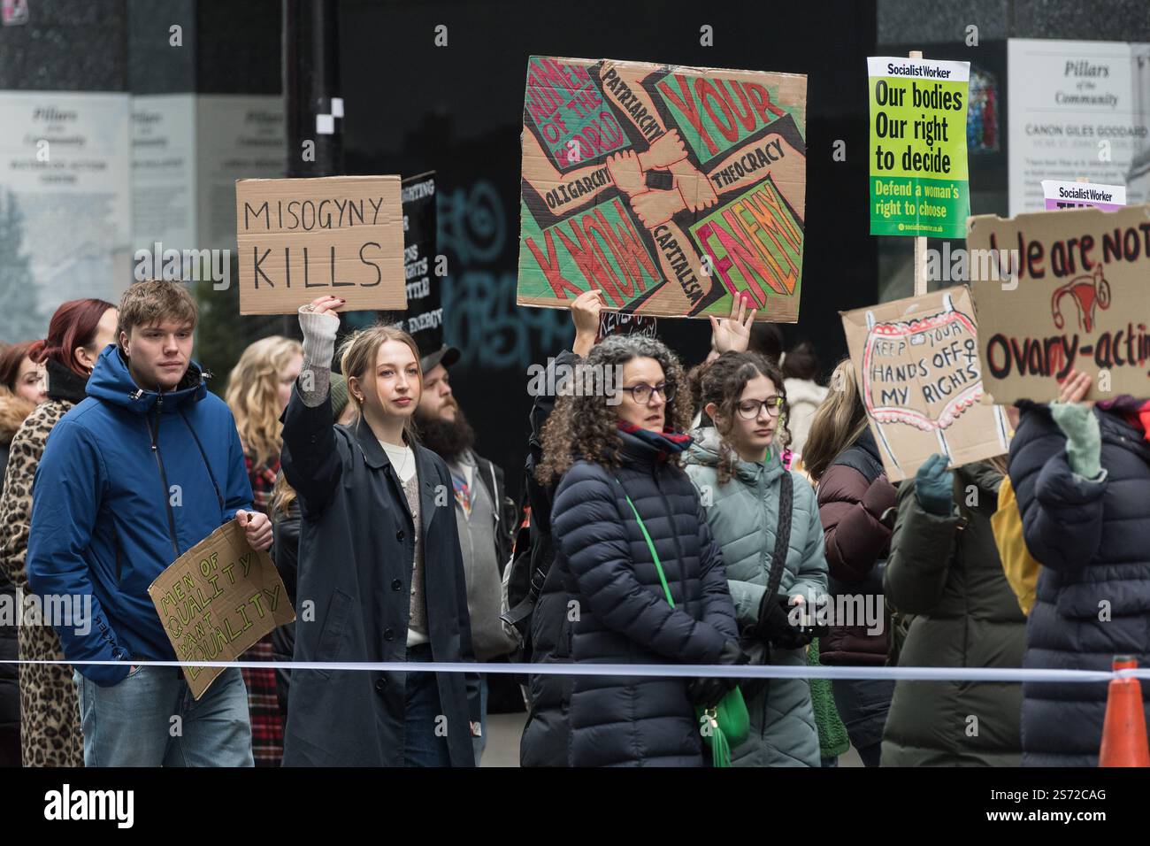 London, UK. 18th January, 2025. Demonstrators march in solidarity with ...