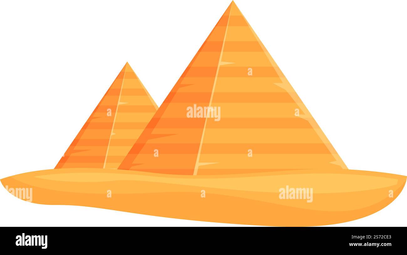 Old sand pyramid icon cartoon vector. Ancient desert. Giza cairo. Old ...