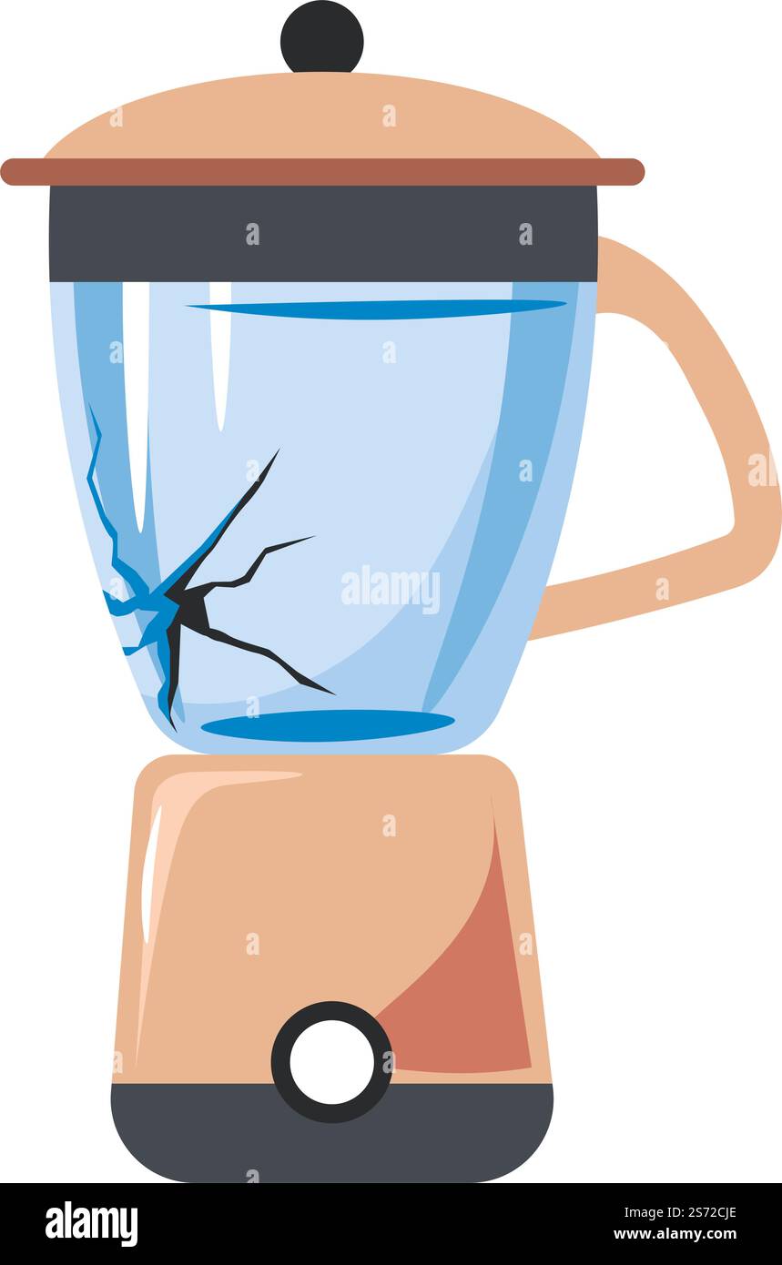 Malfunctioning electronic kitchen appliance, isolated mixer or blender ...