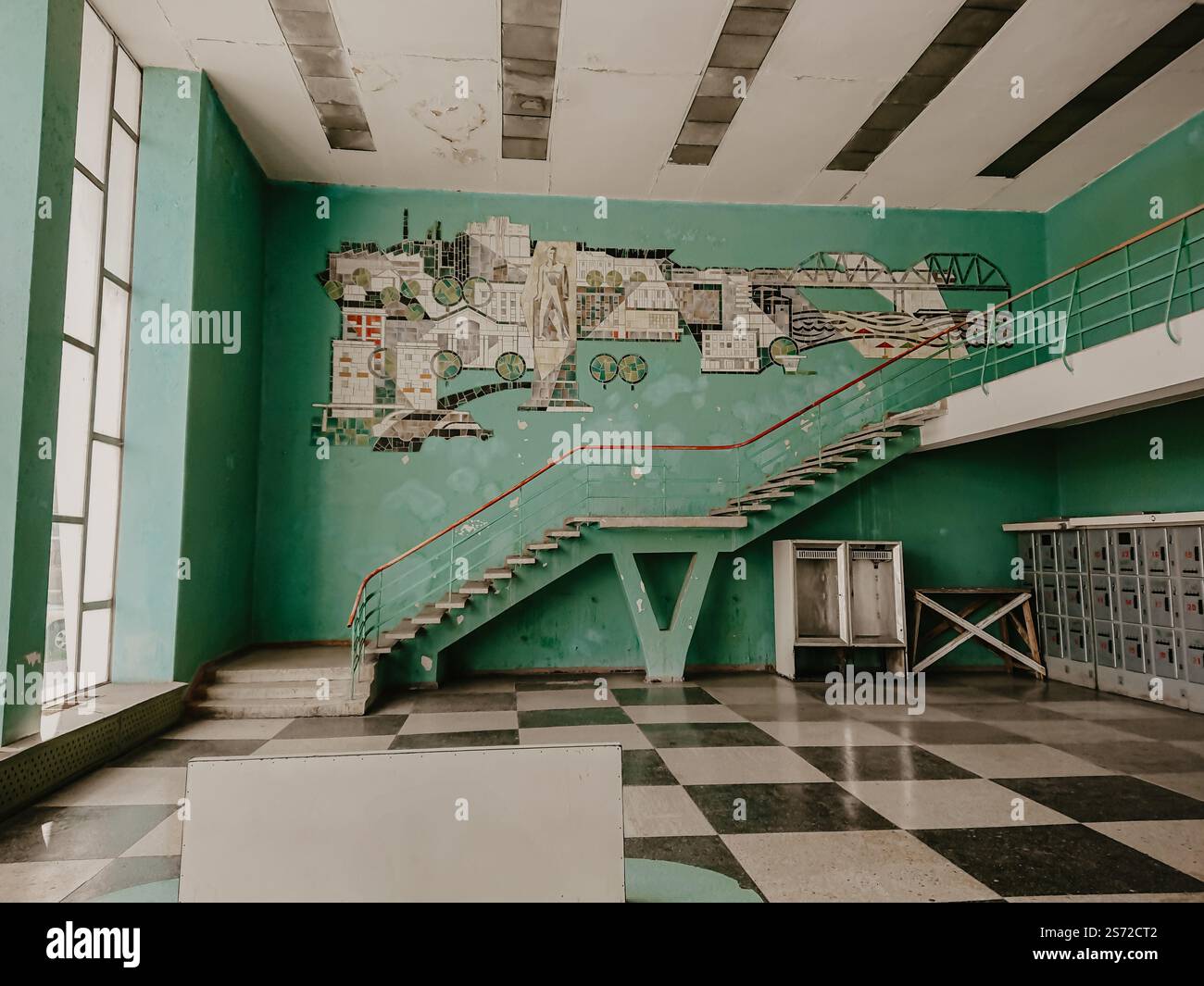 Interior view Soviet time building in Tiraspol, the capital of ...