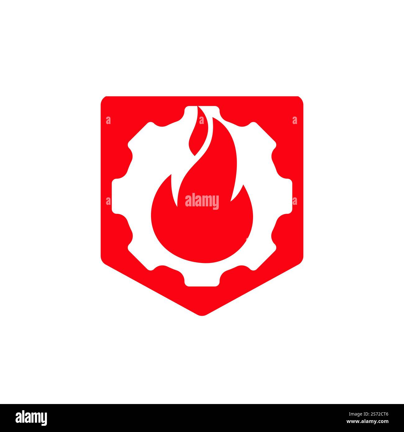 Gear and fire vector logo design template Stock Vector Image & Art - Alamy