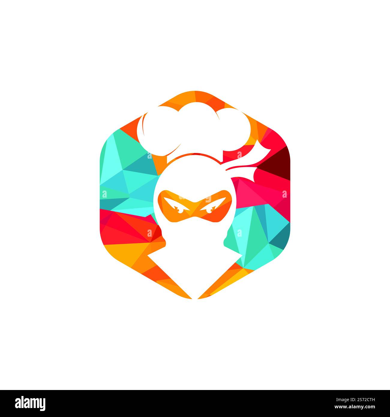 Ninja chef vector logo design. Ninja with chef hat icon Stock Vector ...