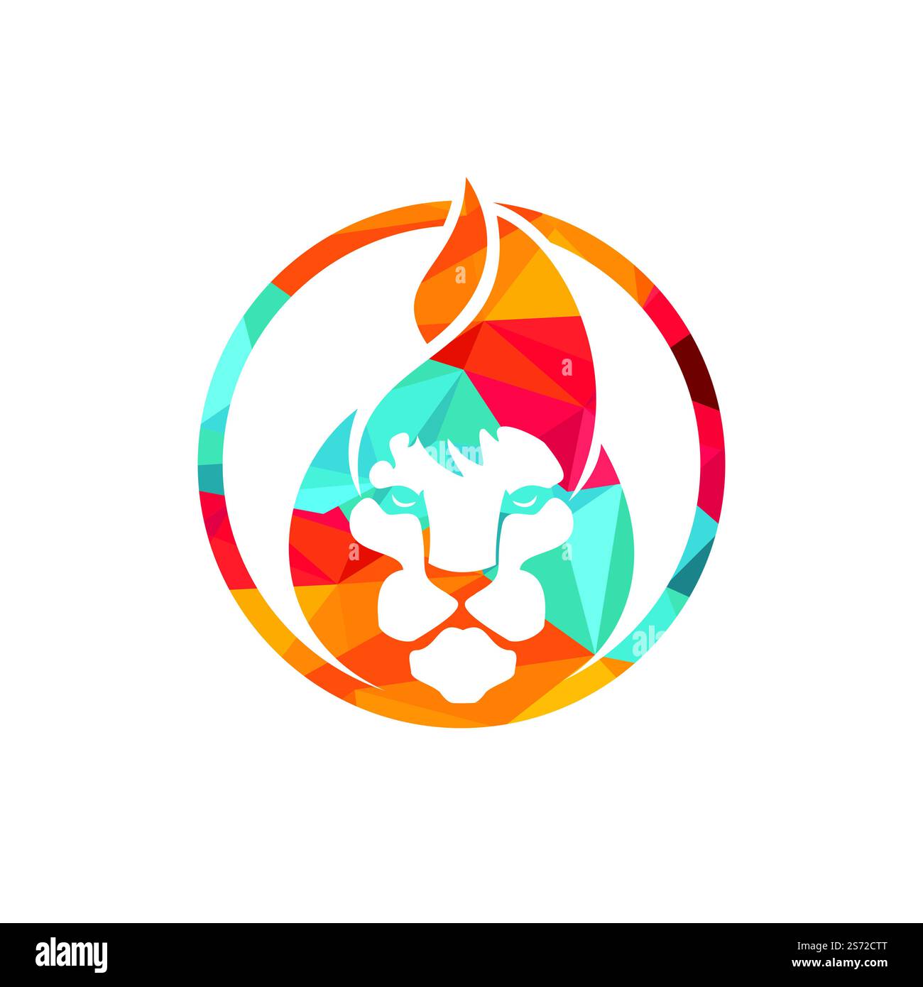 Lion fire vector logo design template. Creative lion fire or lion flame ...
