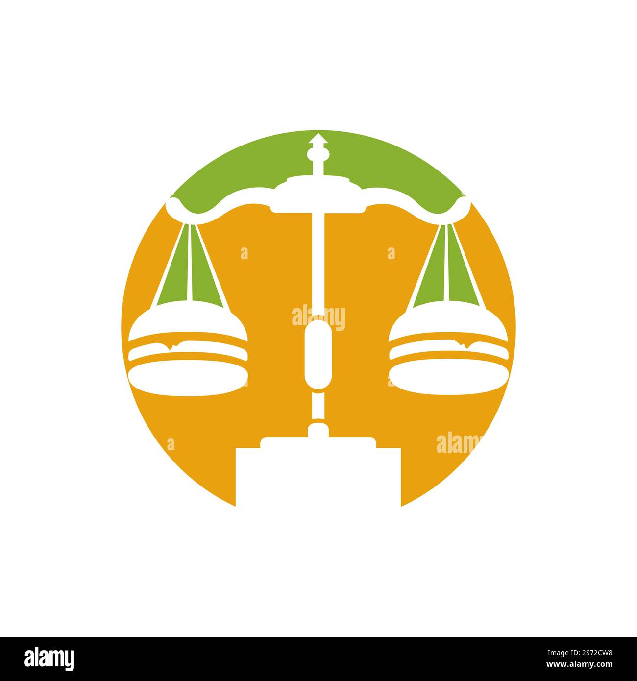 Food law vector logo design template. Law balance and burger icon ...