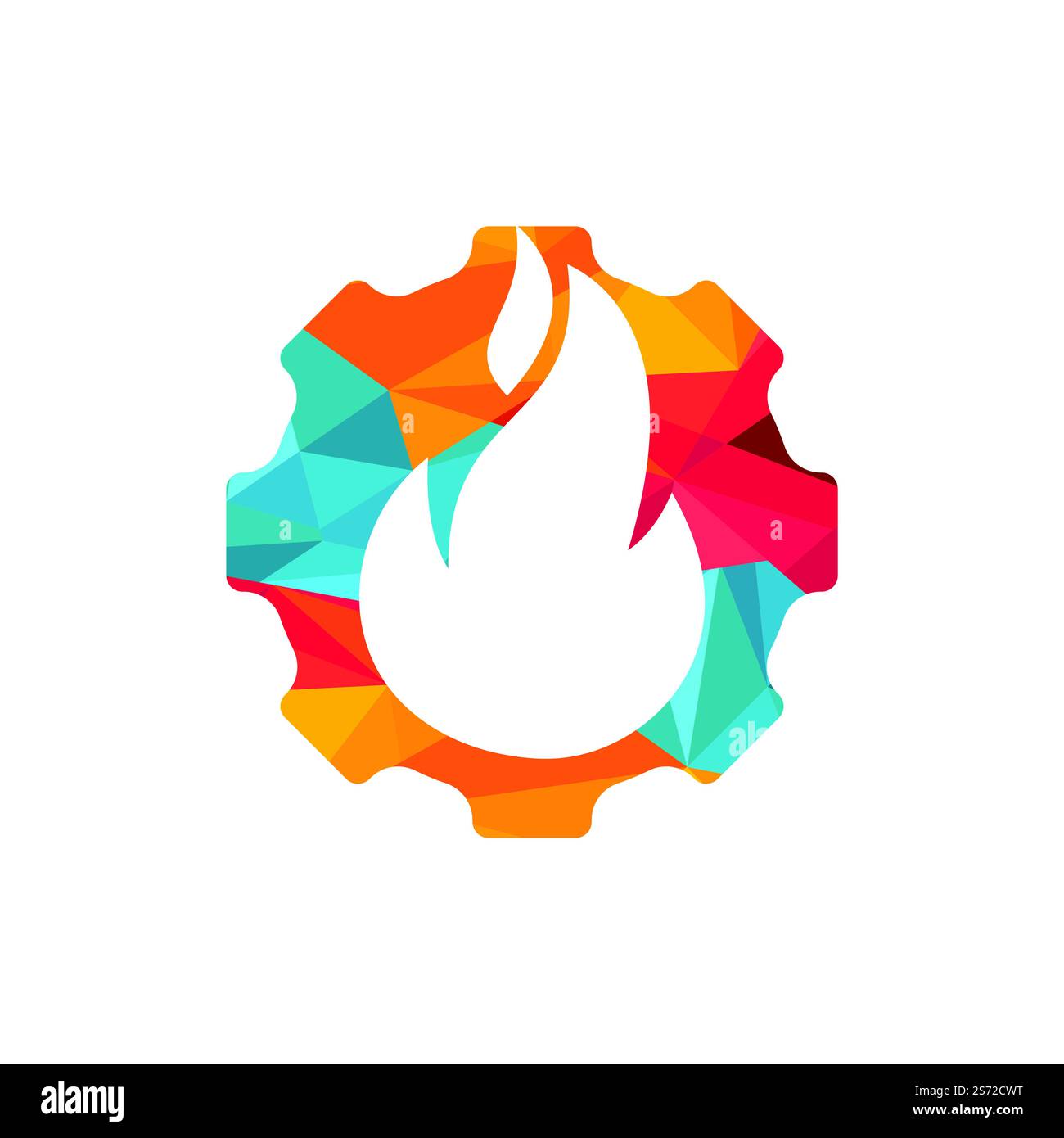 Gear and fire vector logo design template Stock Vector Image & Art - Alamy