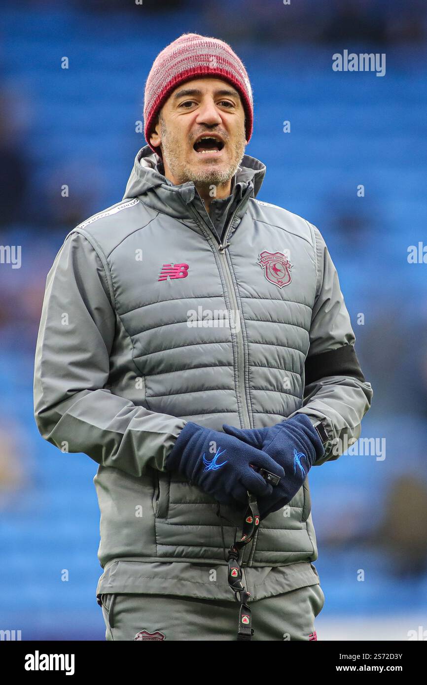 Cardiff, UK. 18th Jan, 2025. Cardiff City Assistant Coach Tom Ramasut ...