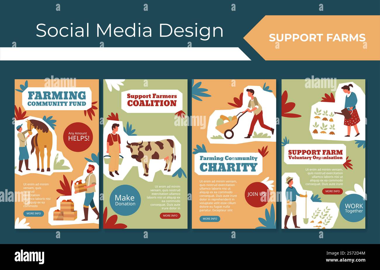 Support farm charity, help local business set. Social media design to ...