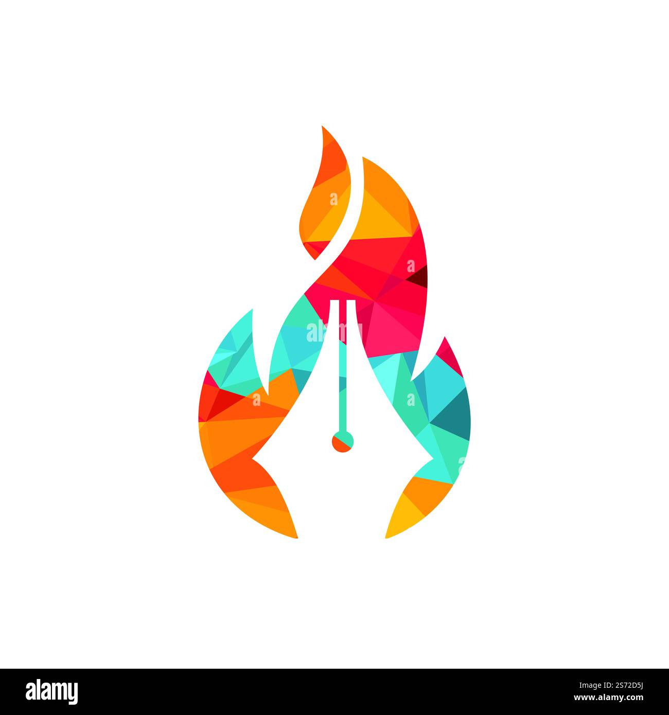 Fire Pen vector logo design concept. Hot writer vector logo icon Stock ...