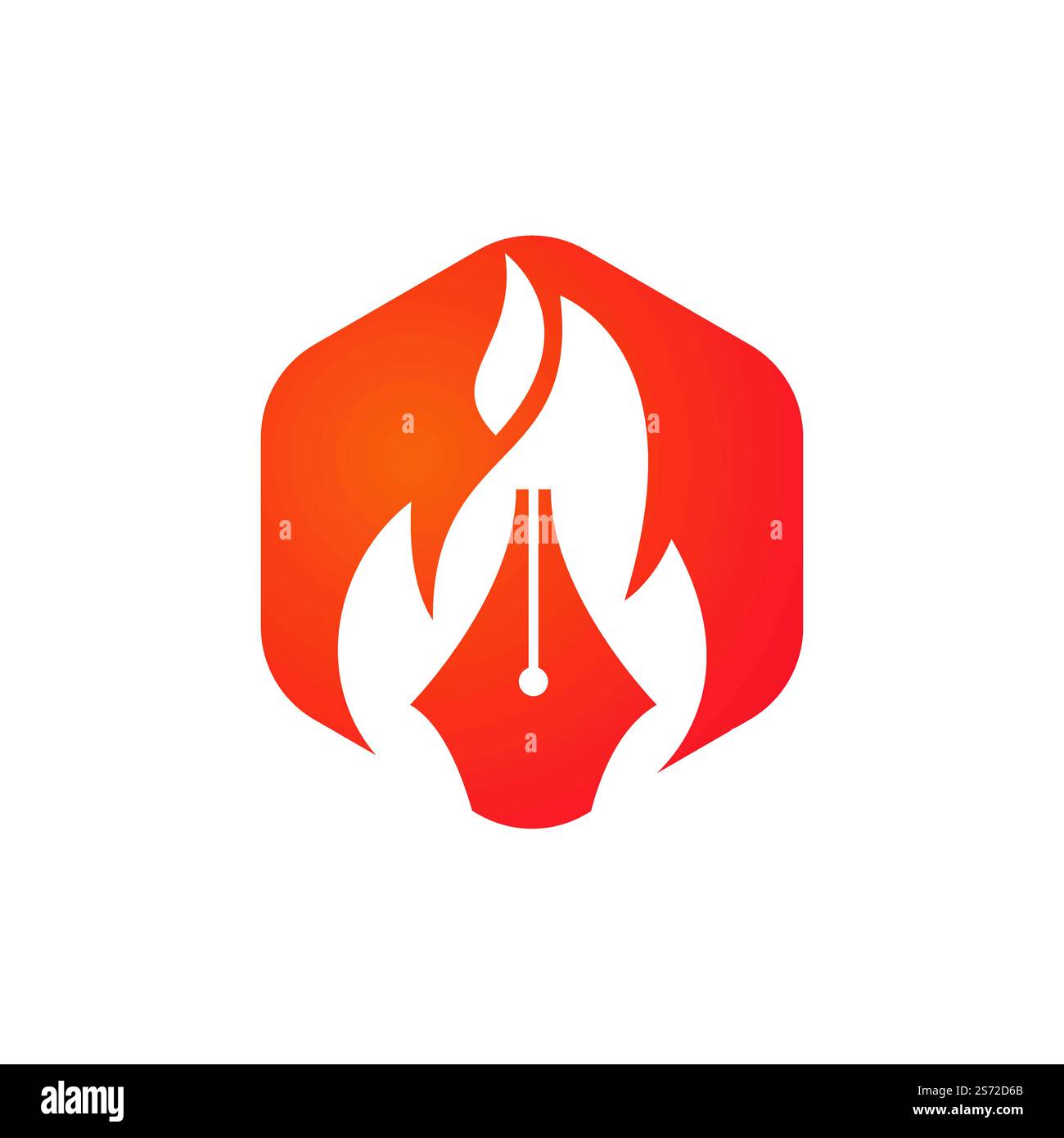 Fire Pen vector logo design concept. Hot writer vector logo icon Stock ...