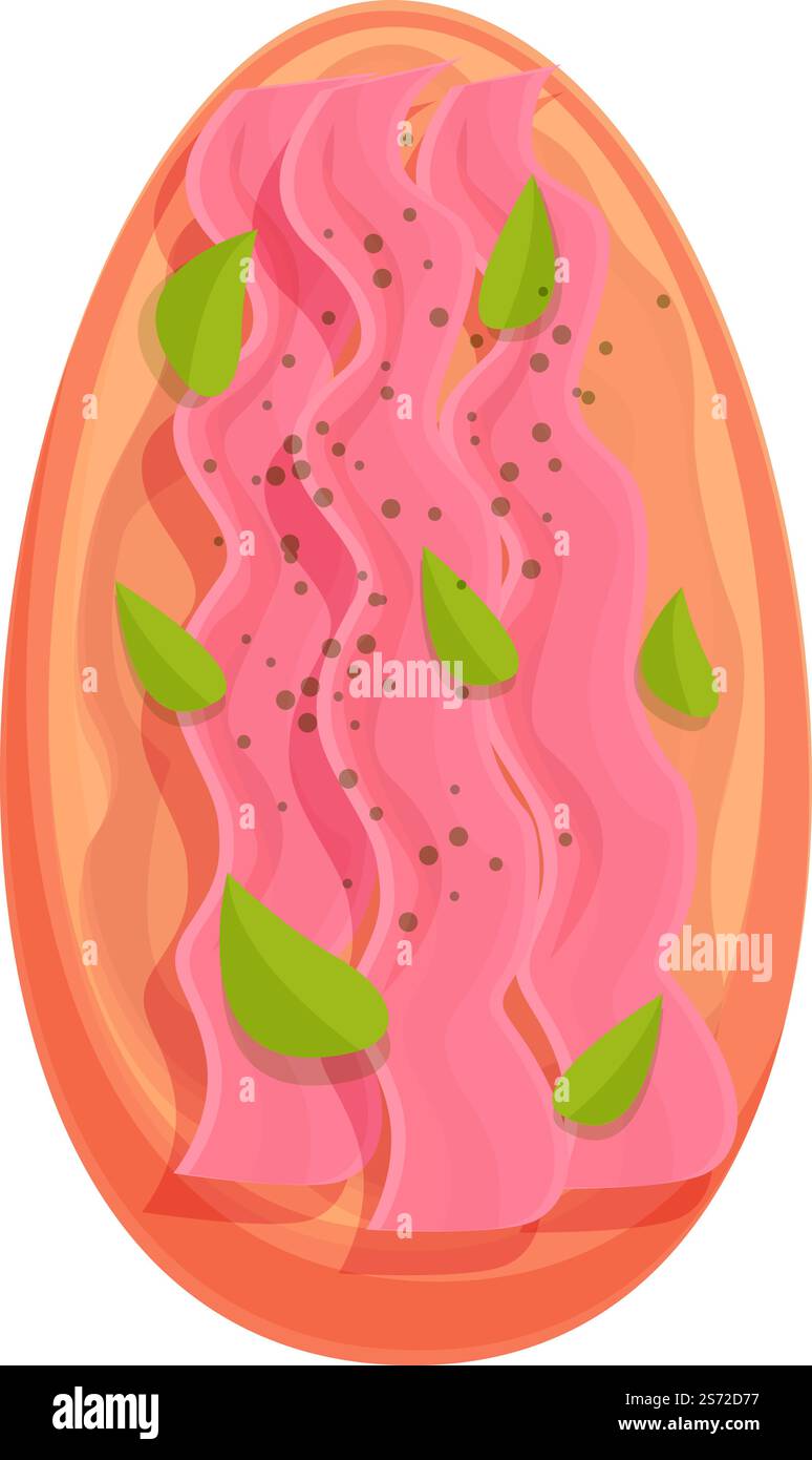 Bacon bruschetta icon cartoon vector. Toast food. Starter lunch. Bacon ...
