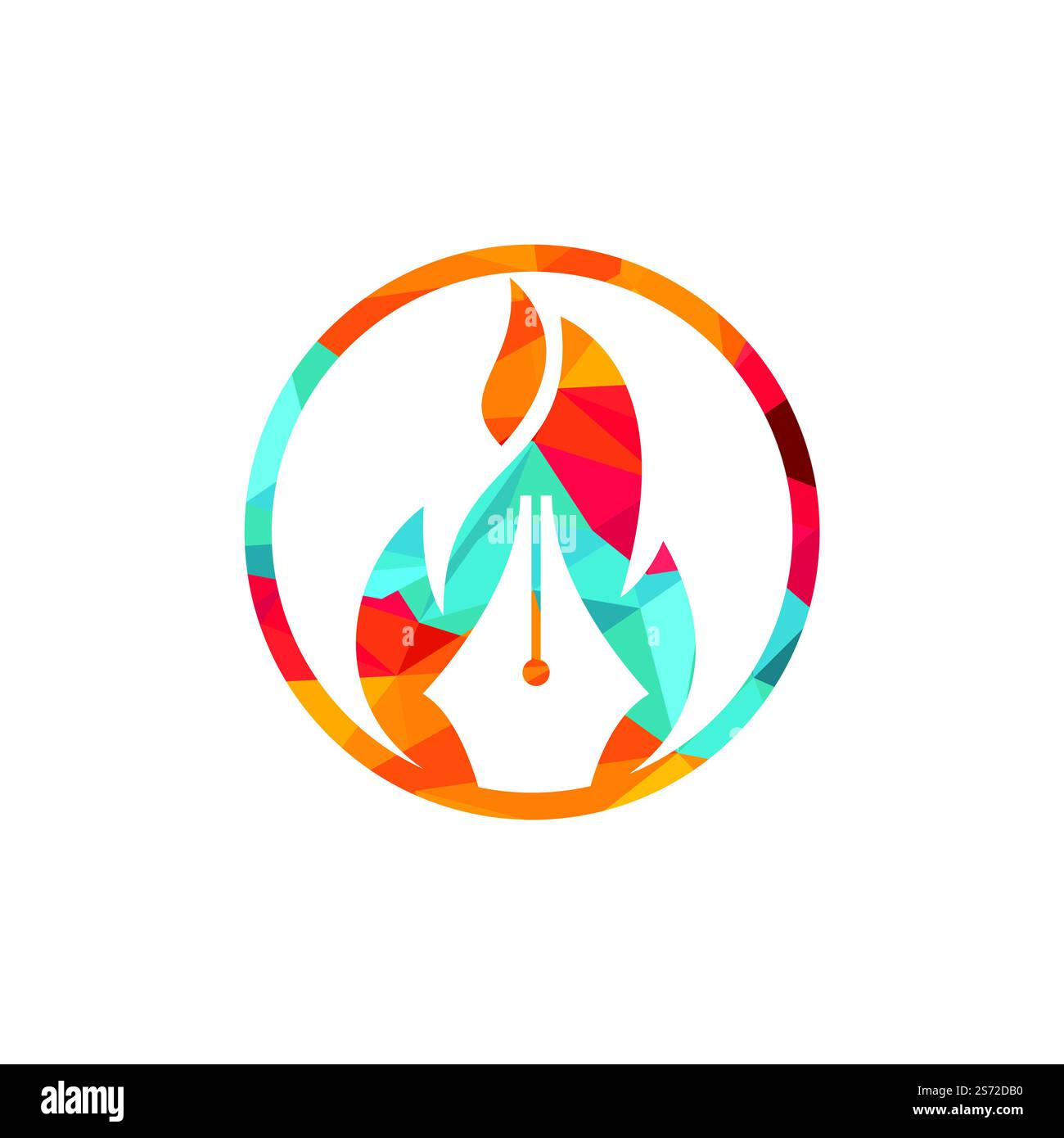 Fire Pen vector logo design concept. Hot writer vector logo icon Stock ...