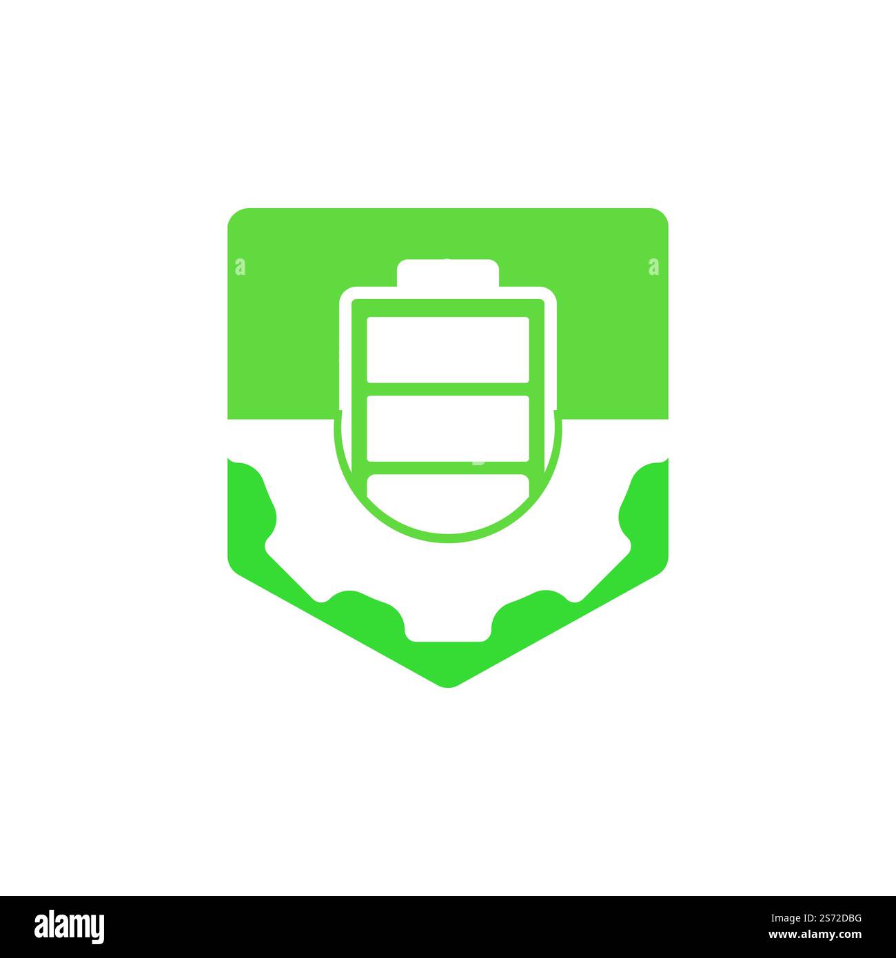 Industrial energy and power logo design concept. Battery and gear icon ...