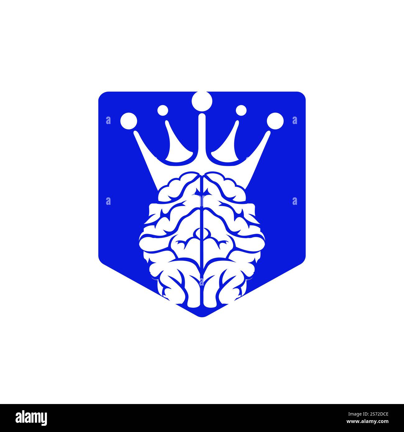 Smart king vector logo design. Human brain with crown icon design Stock ...