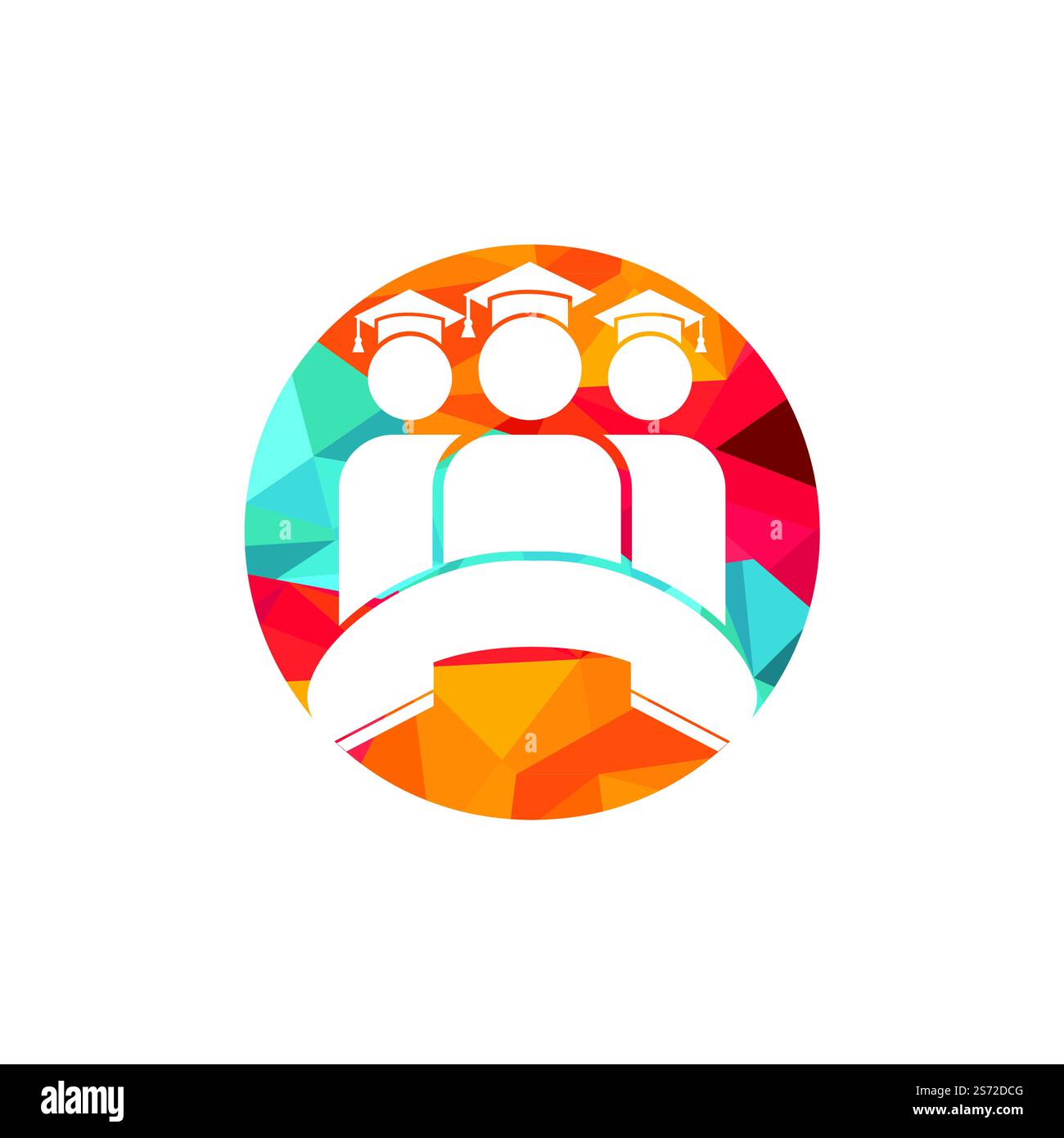 Student Call vector logo design template. Students and handset icon ...