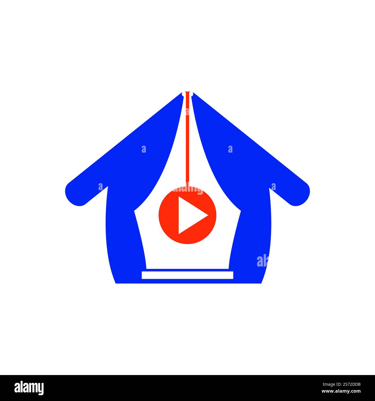 Media pen vector logo design. Pen and play button with home logo icon ...