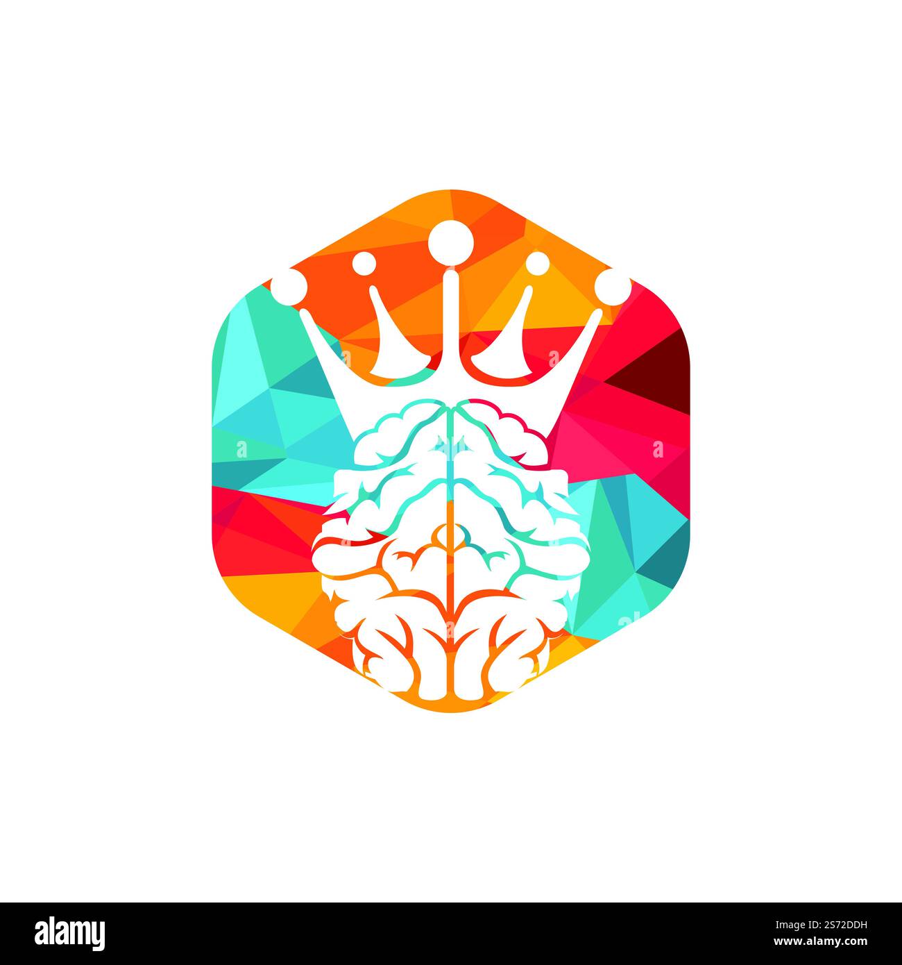 Smart king vector logo design. Human brain with crown icon design Stock ...