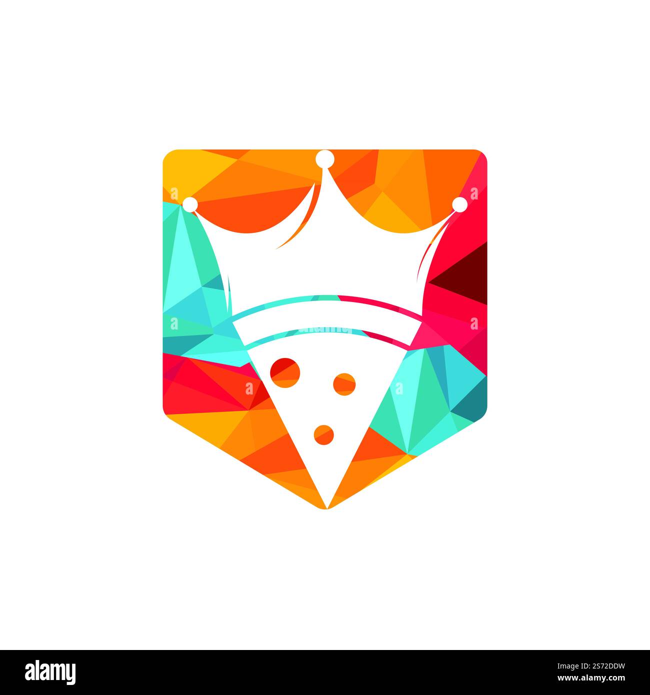 Pizza king vector logo design template. Crown and pizza slice icon ...