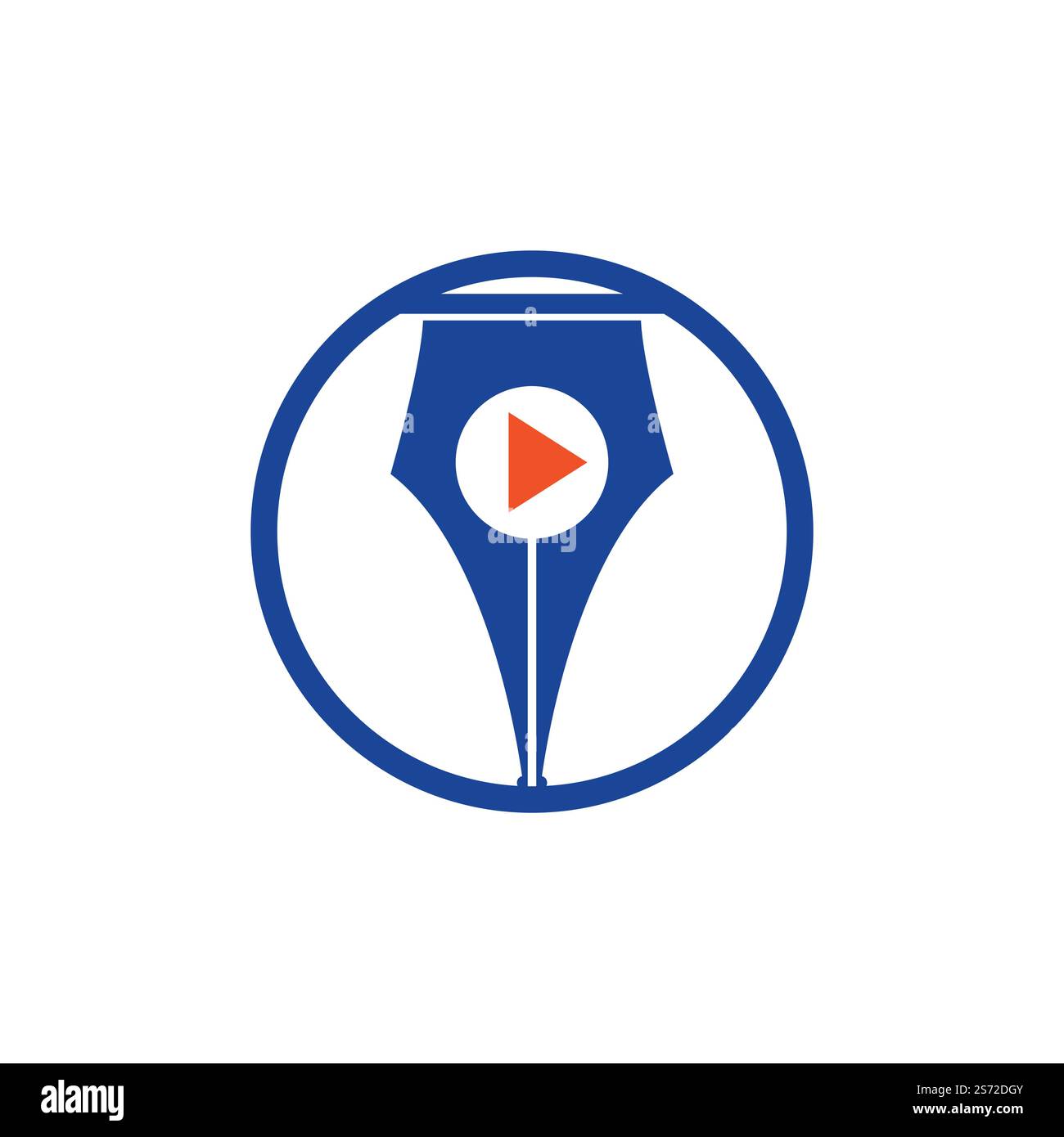 Media pen vector logo design. Pen and play button logo icon design ...