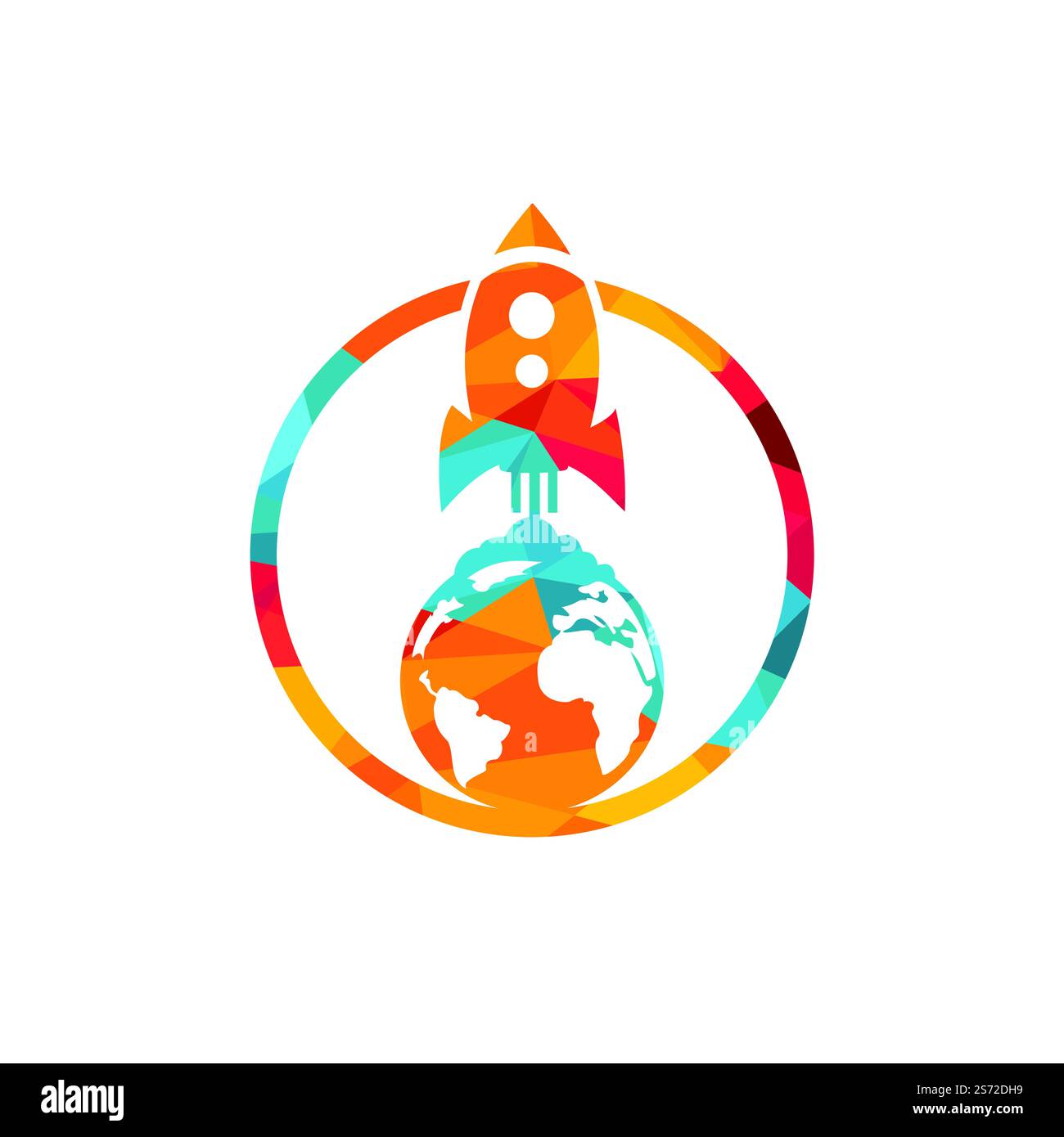 Globe rocket vector logo design template. Fast connect logo concept ...