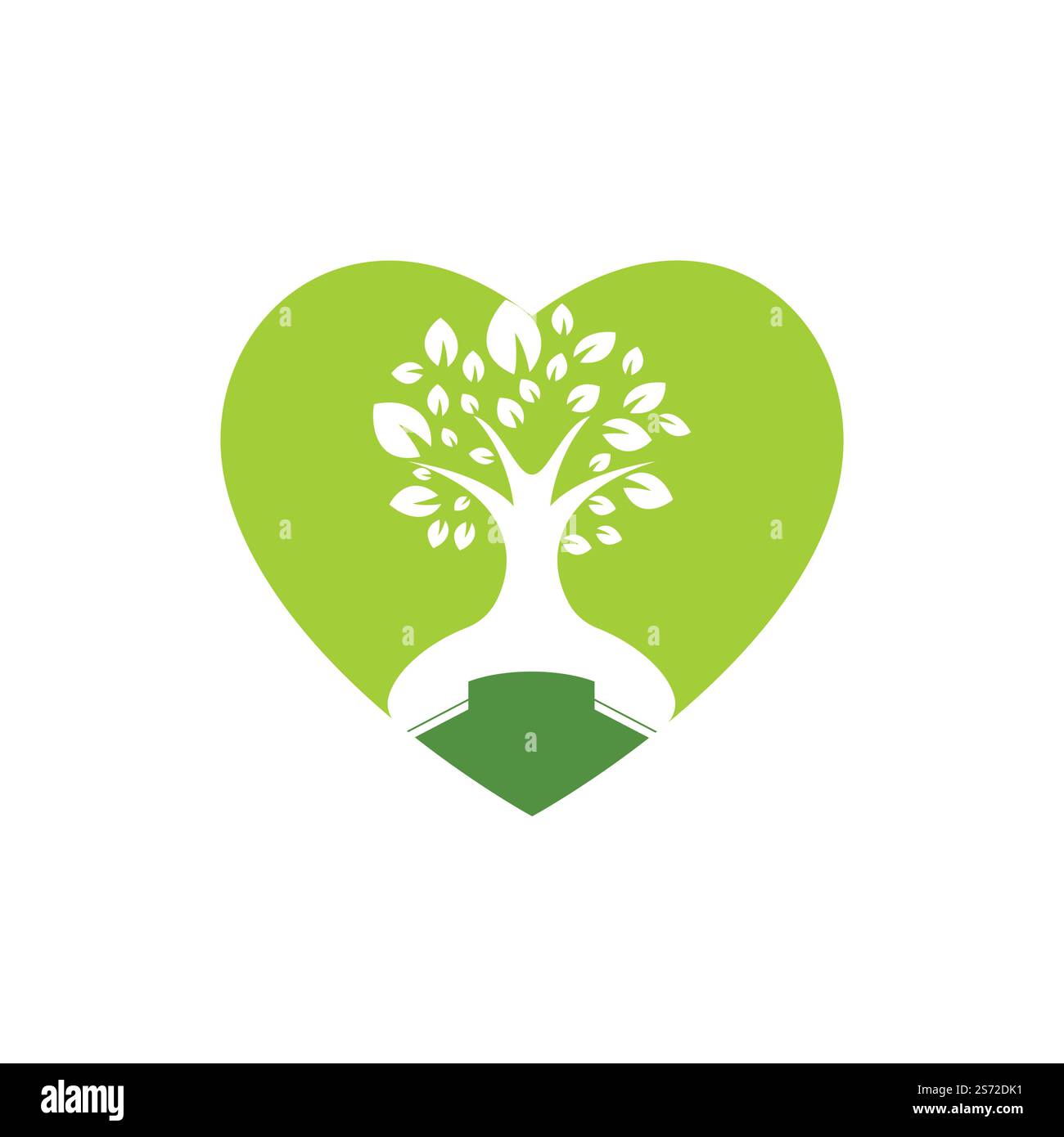 Nature call vector logo design. Handset tree with heart icon design ...