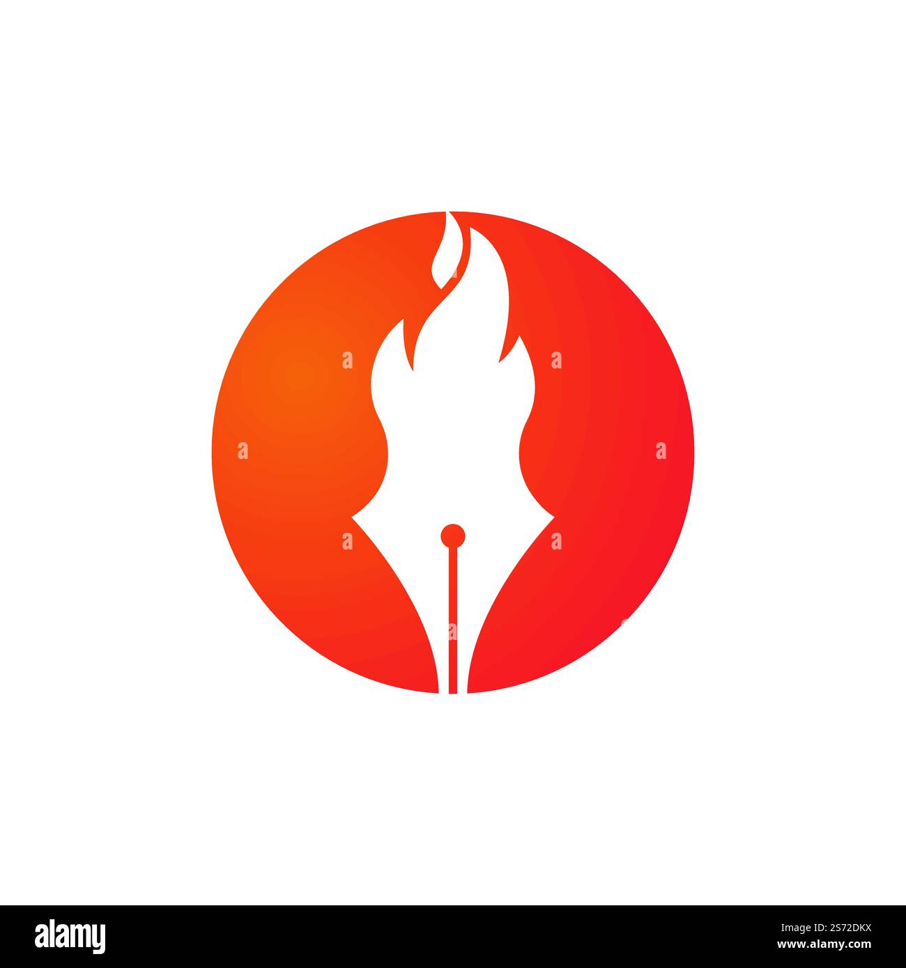Fire Pen vector logo design concept. Hot writer vector logo icon Stock ...