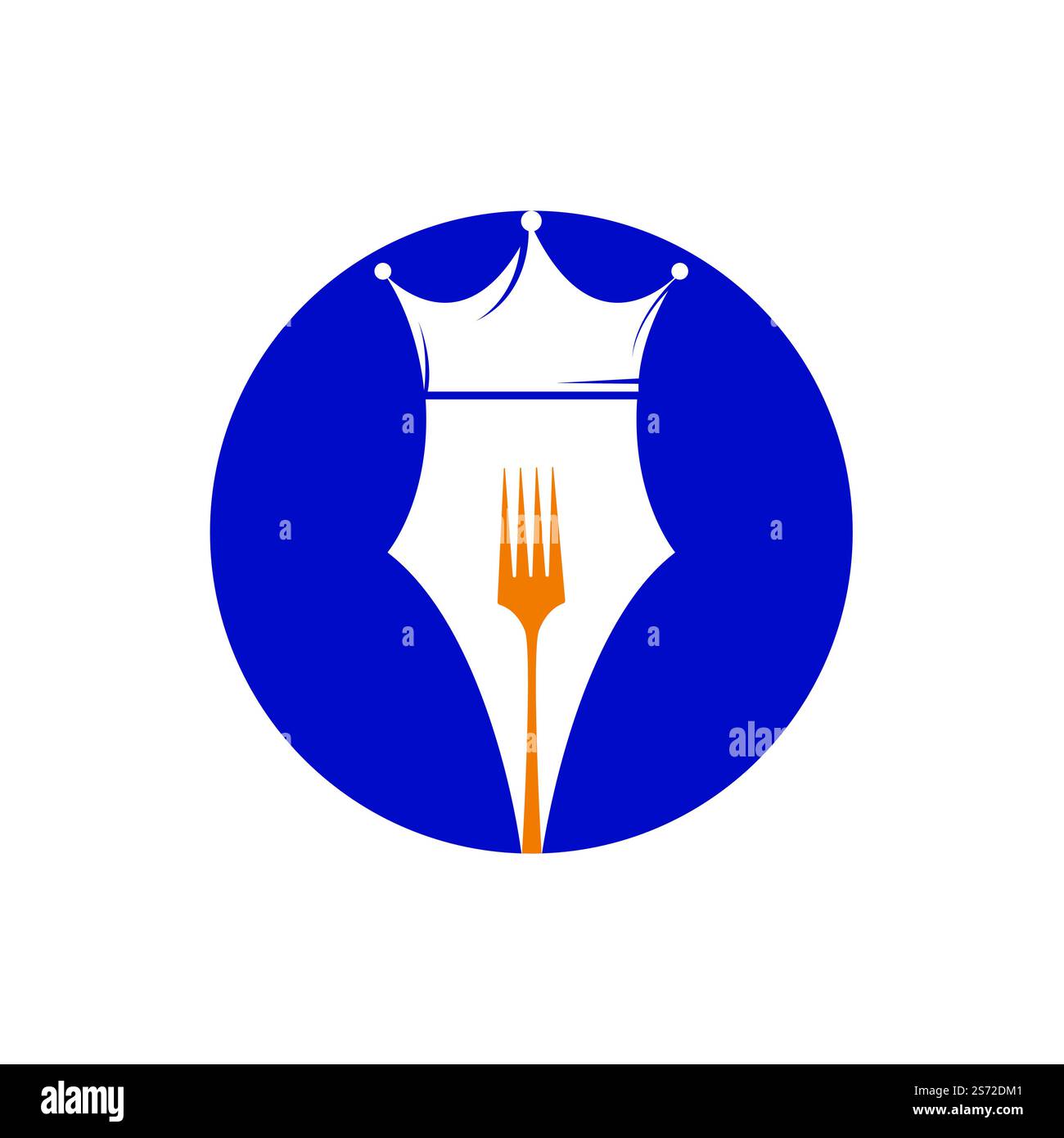 Food and restaurants logo design concept. Pen with crown and fork ...