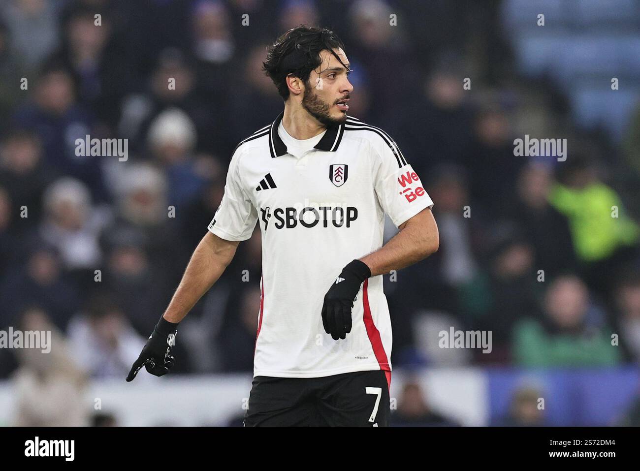Leicester, UK. 18th Jan, 2025. Raúl Jiménez of Fulham gestures during ...