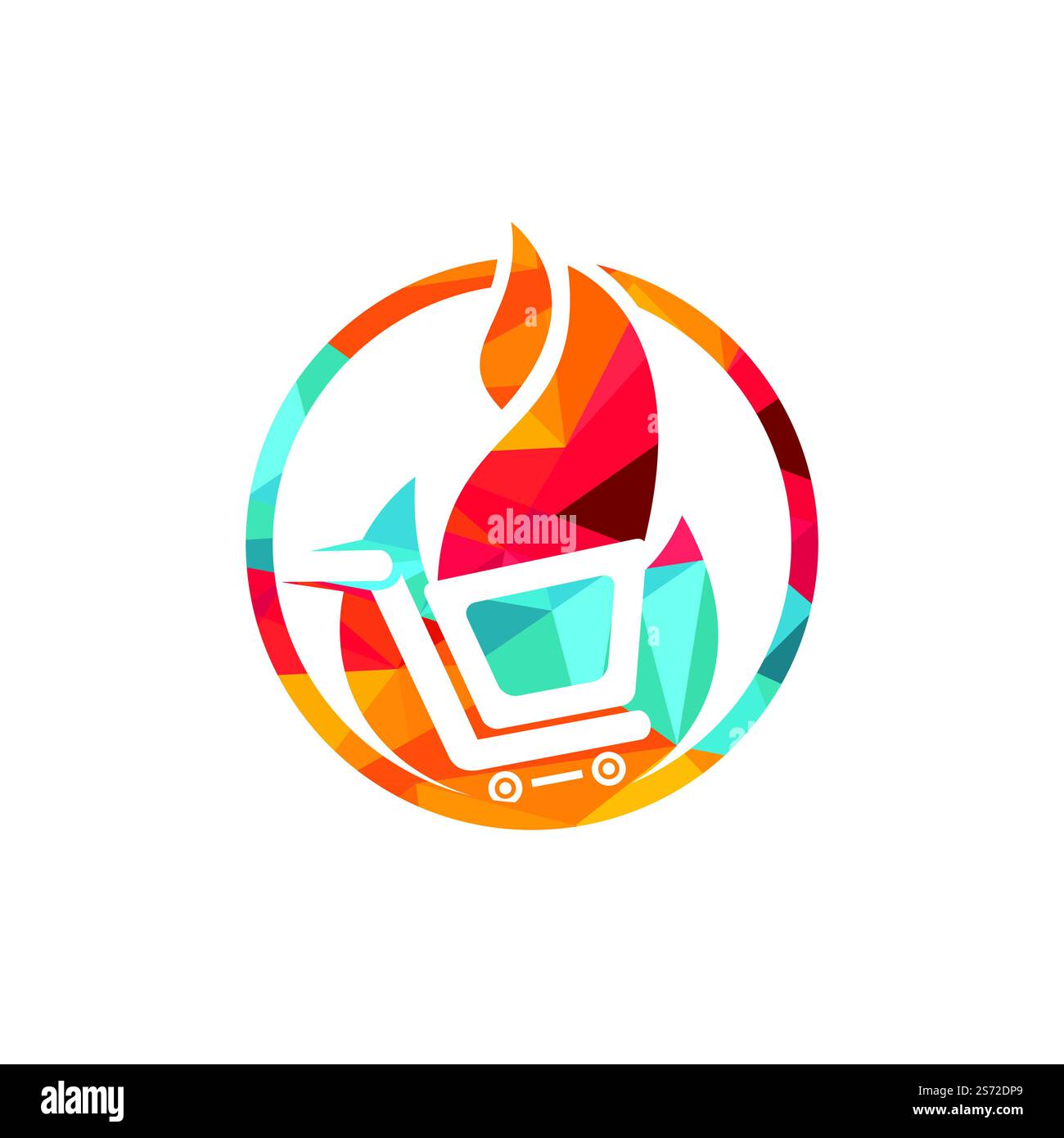 Fire cart shop vector logo design template. Hot Sale logo symbol or ...
