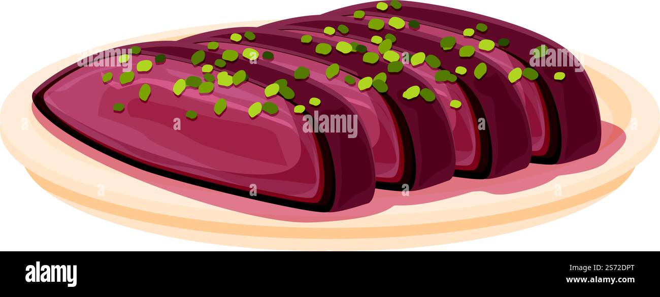 Cooked meat icon cartoon vector. Dinner menu. Fresh lunch. Cooked meat ...