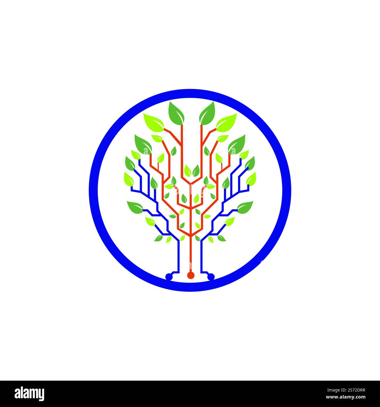 Tech tree vector logo design template. Connecting network tree icon ...