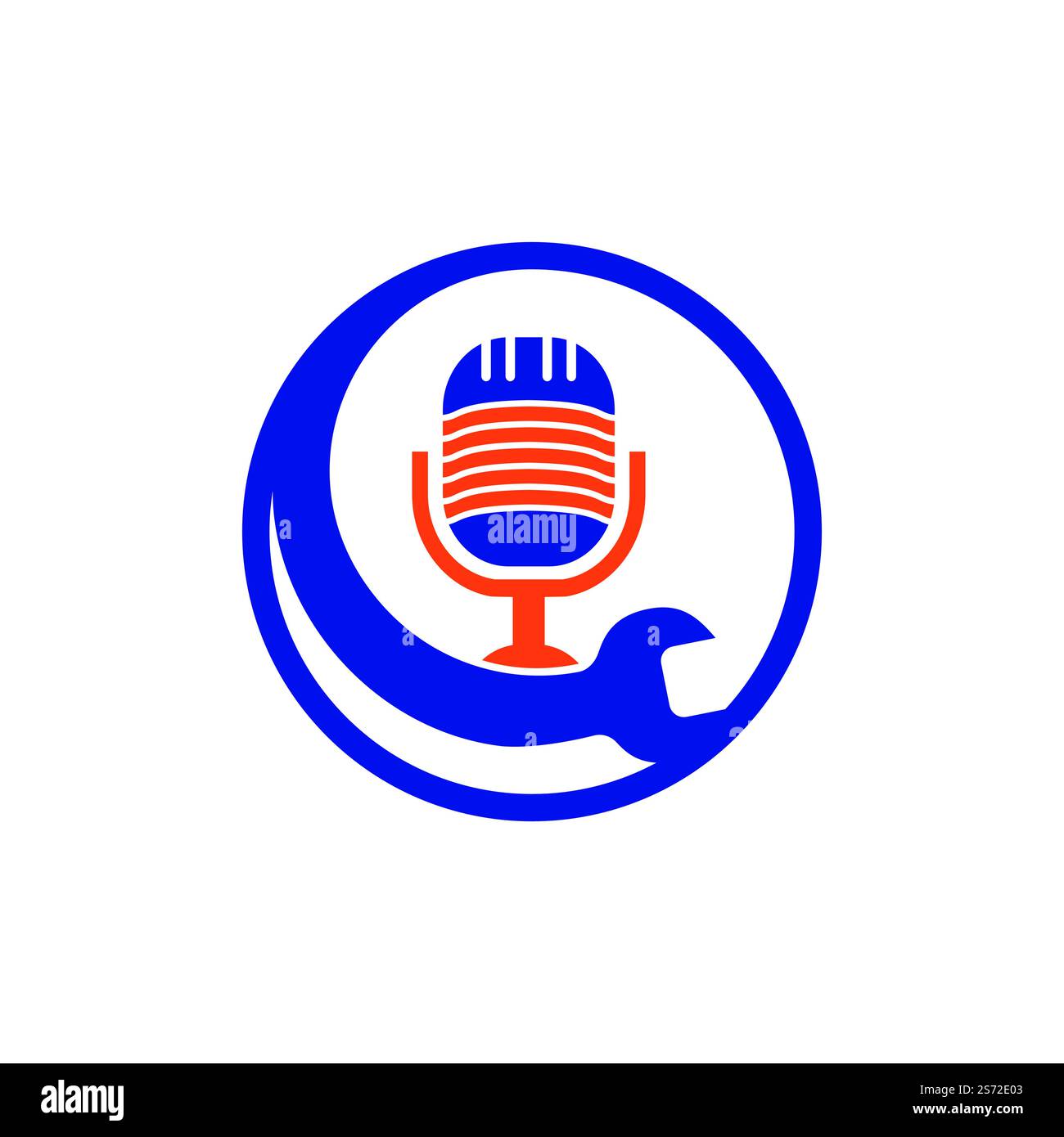 Repair podcast vector logo design. Wrench and mic icon design Stock ...