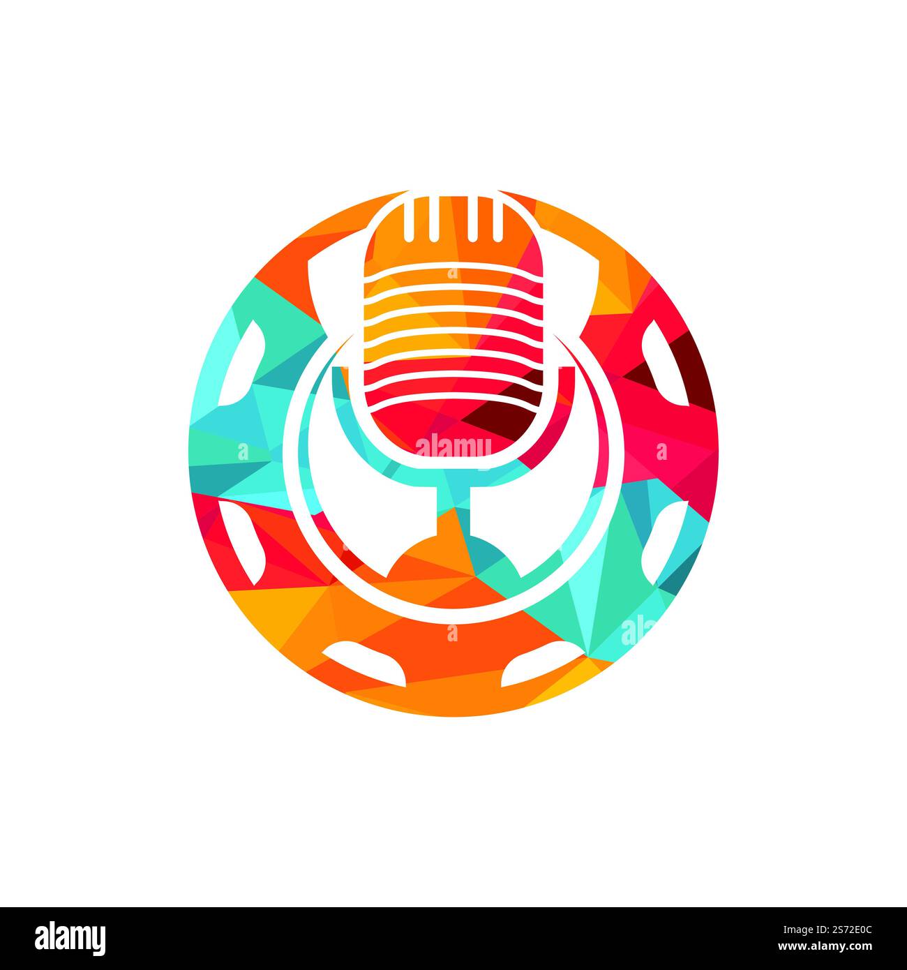 Gear podcast vector logo design template. Cog wheel and mic icon design ...