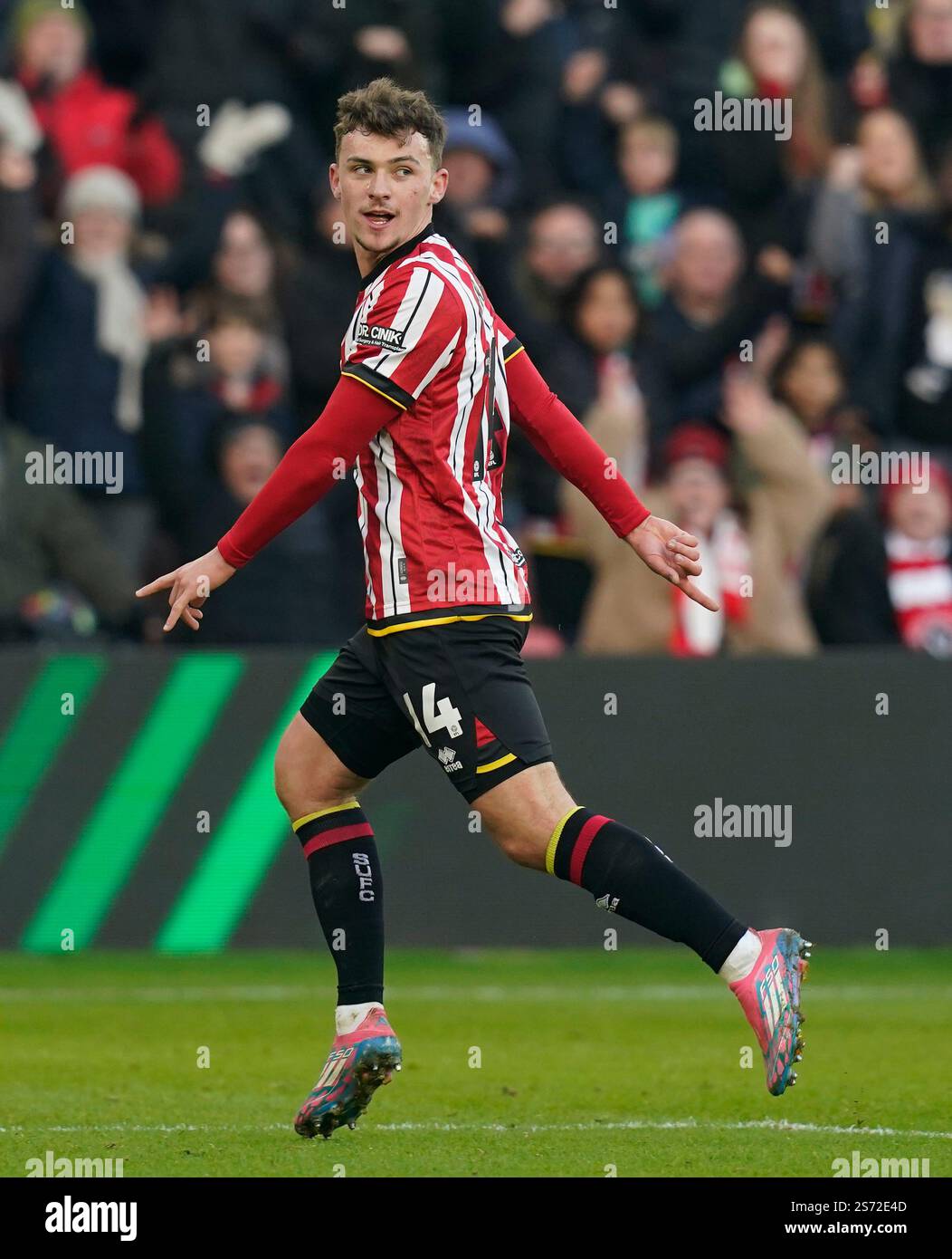 Sheffield, UK. 18th Jan, 2025. Harrison Burrows of Sheffield United ...