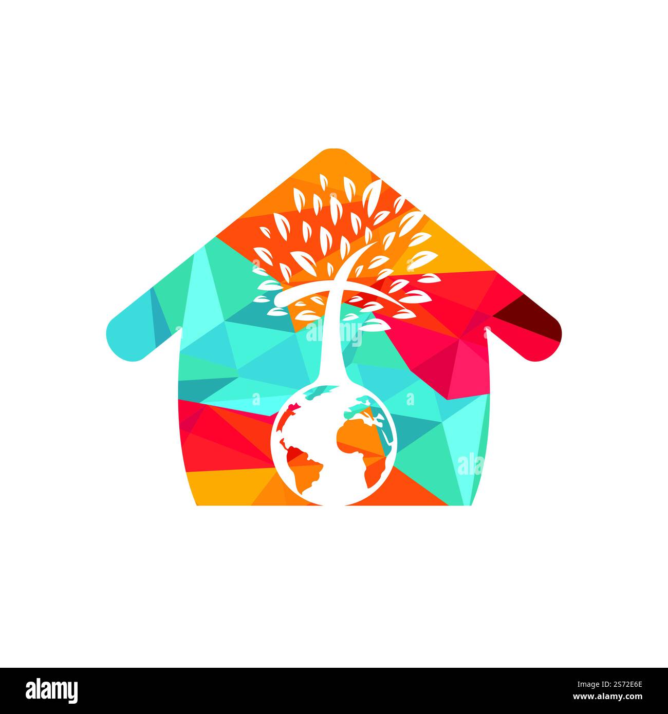 Global church vector logo design template. Globe with cross tree vector ...