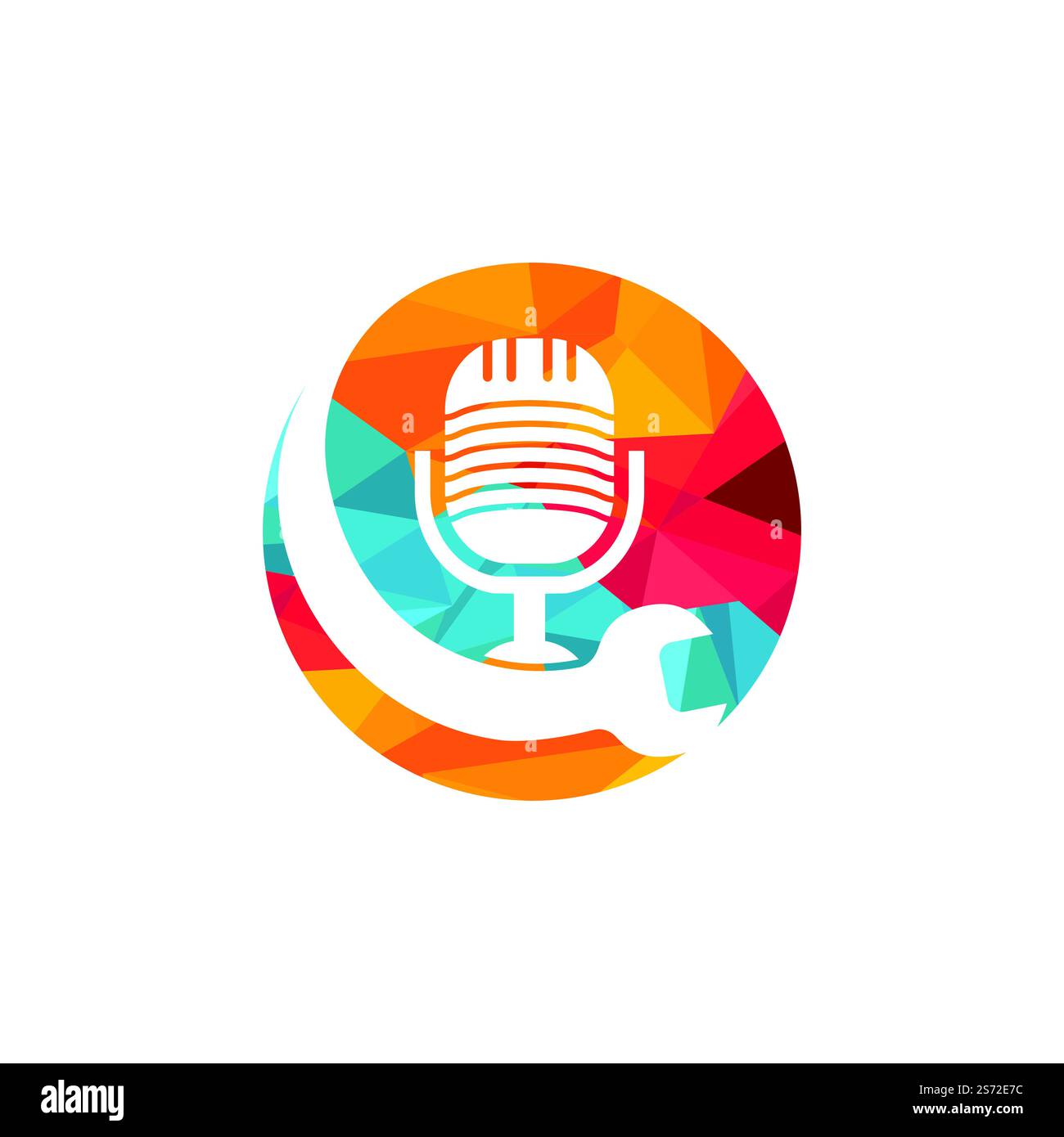 Repair podcast vector logo design. Wrench and mic icon design Stock ...