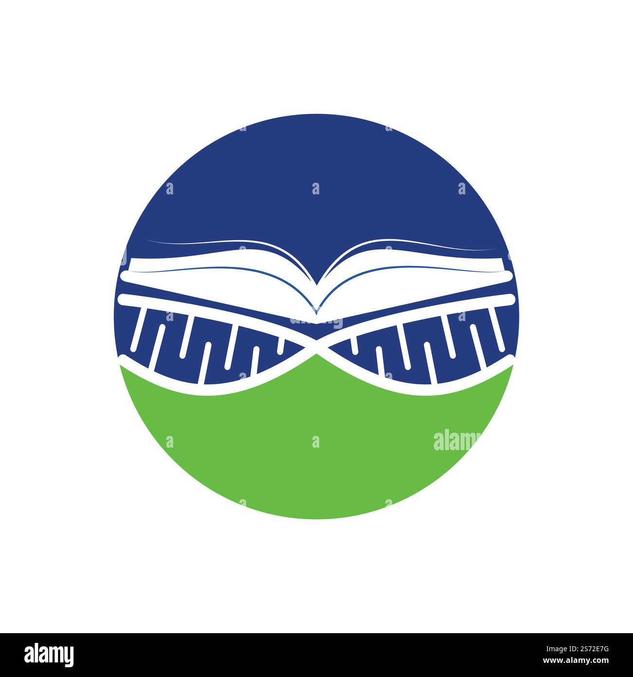 DNA book vector logo design. Genetical book vector logo template Stock ...