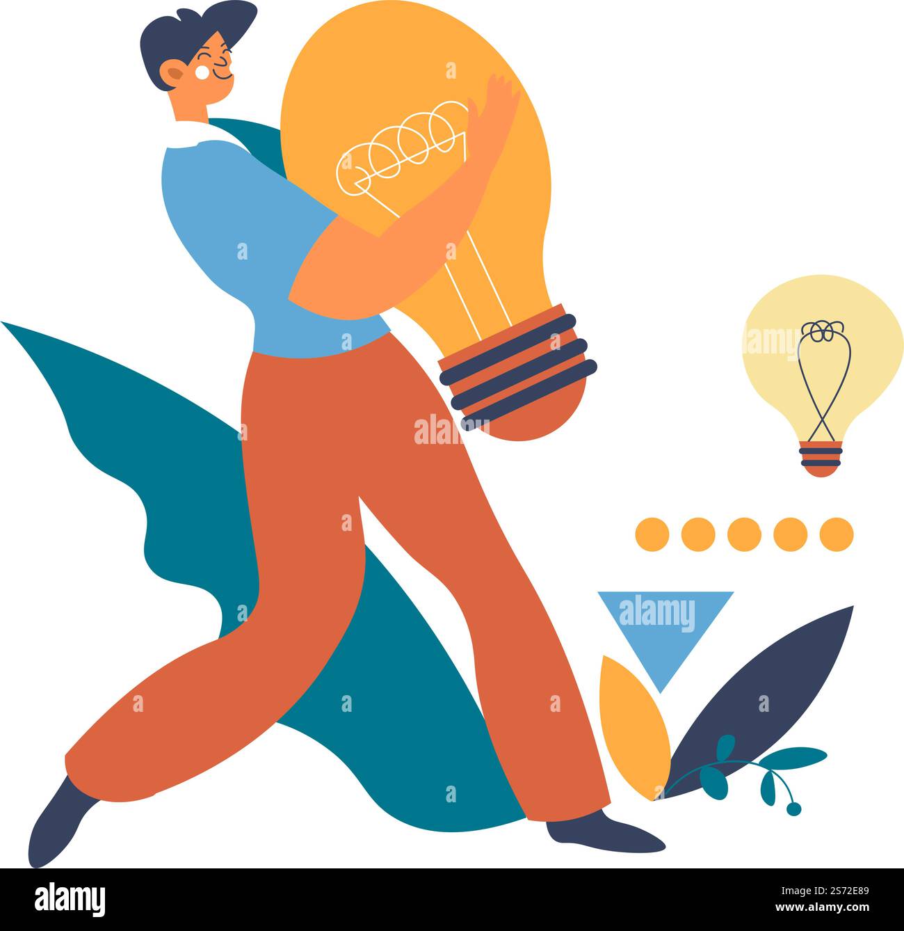 Business idea concept, innovative and creative thinking at work. Man ...