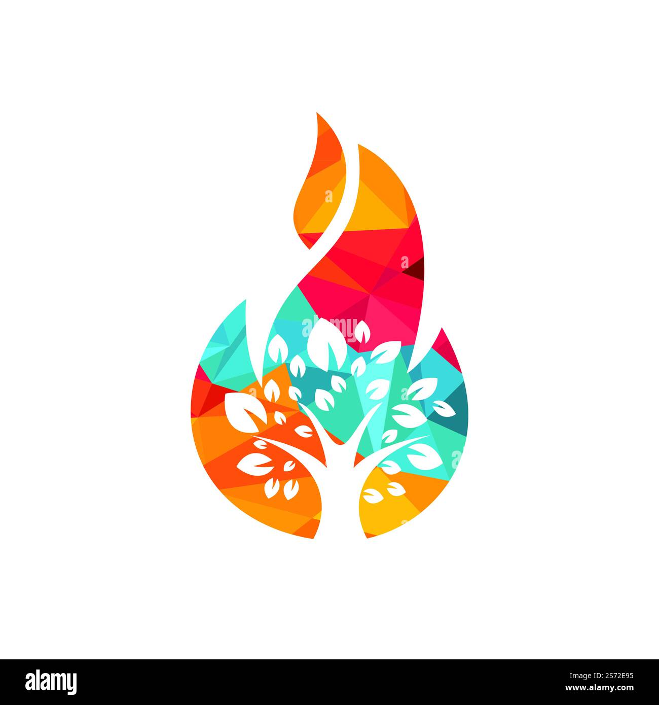 Fire Tree vector logo design template Stock Vector Image & Art - Alamy