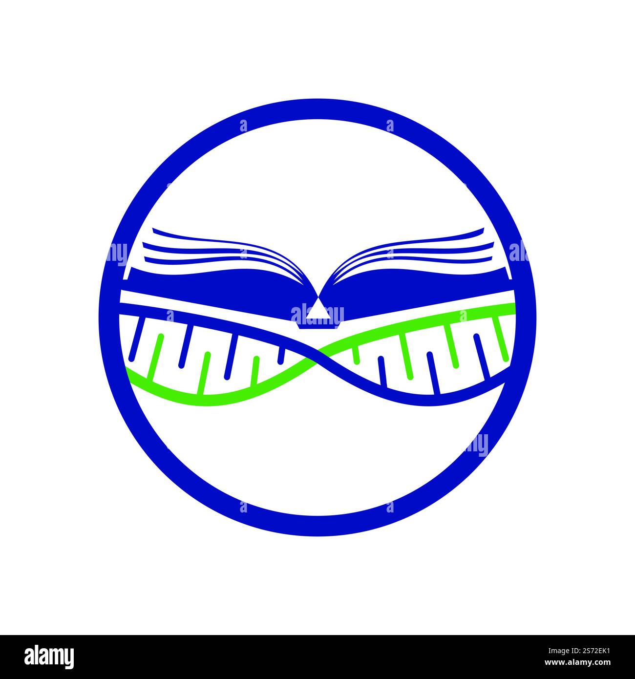 DNA book vector logo design. Genetical book vector logo template Stock ...