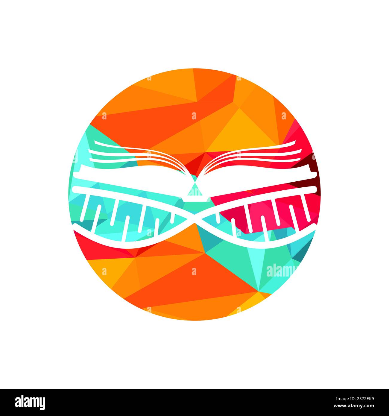 DNA book vector logo design. Genetical book vector logo template Stock ...