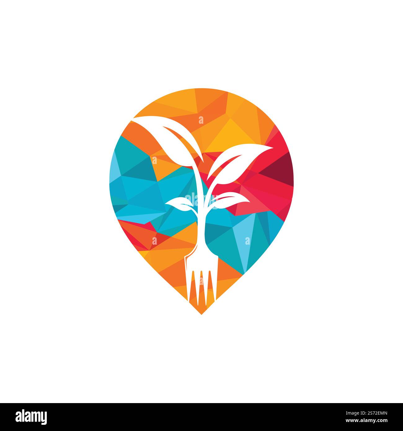Fork tree vector logo design. Food point vector logo concept Stock ...