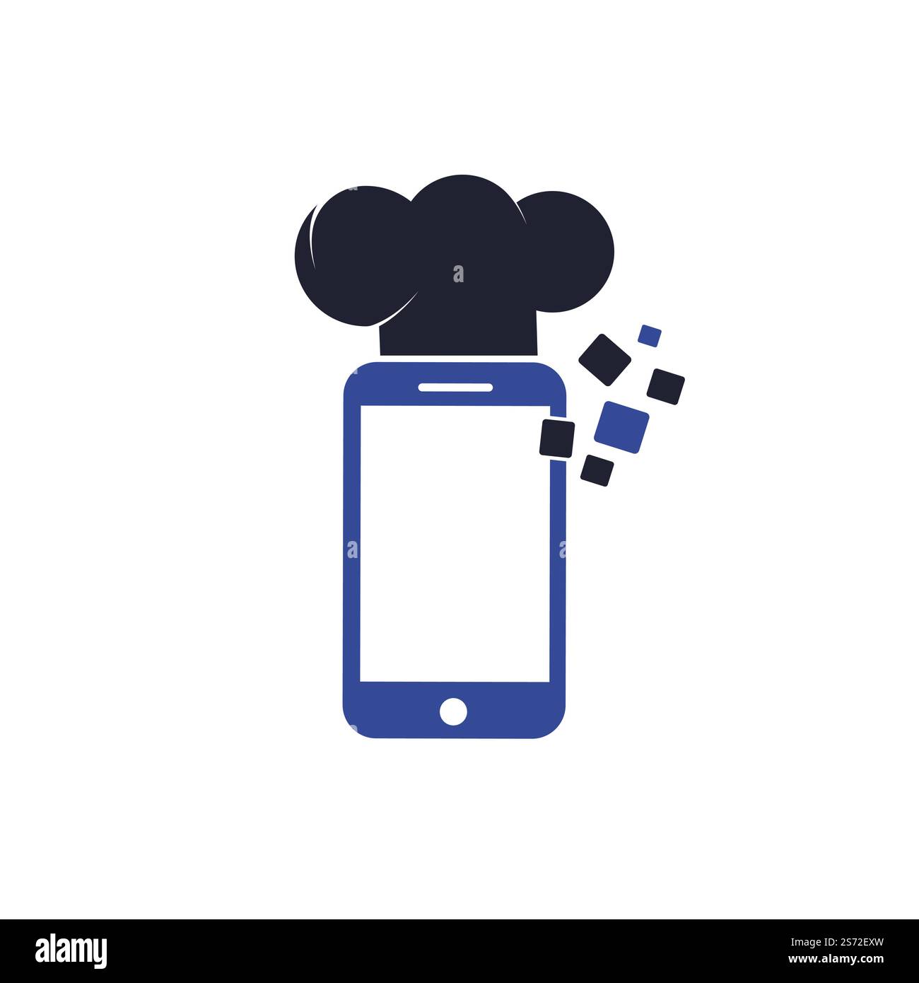 Mobile chef logo vector design. Food phone online logo vector icon ...