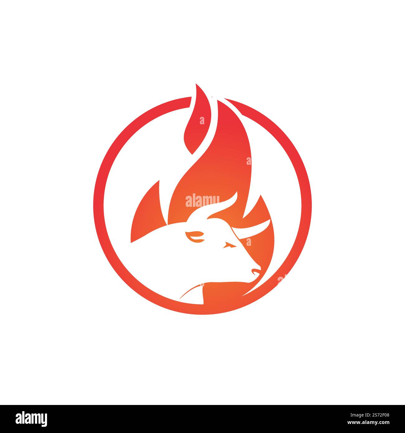 Bull fire vector logo design template. Suitable for ranch, steakhouse ...