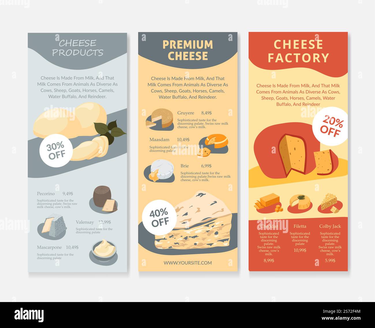 Cheese product flyer, vector illustration. Premium dairy food at poster ...