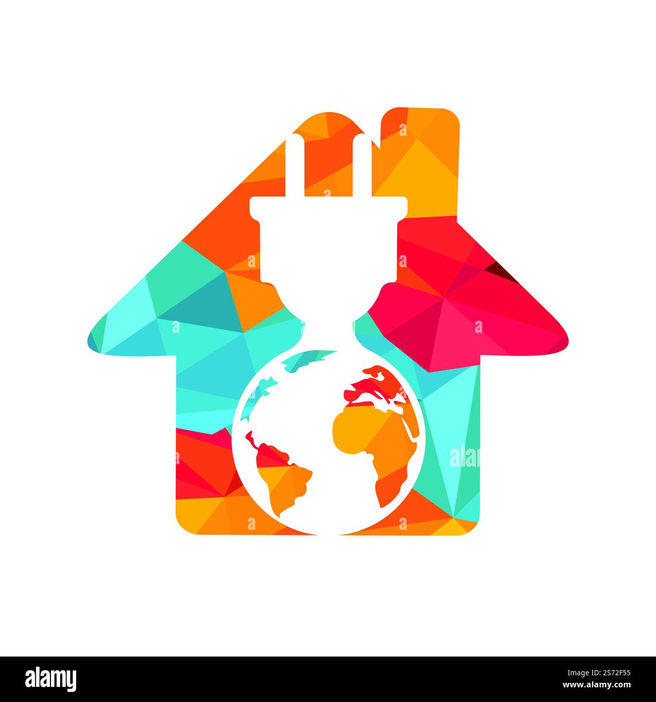 Global electric cord vector logo design template. Global home power ...