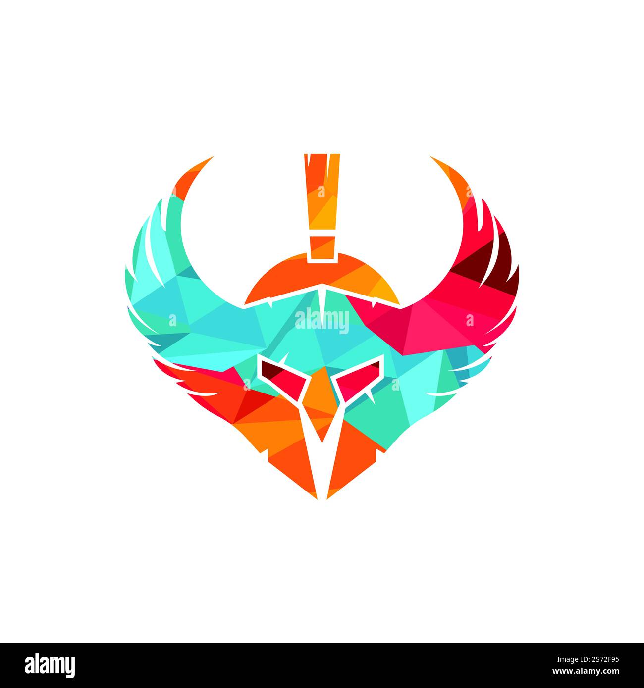 Spartan warrior with wings vector logo design. Warrior knight logo ...