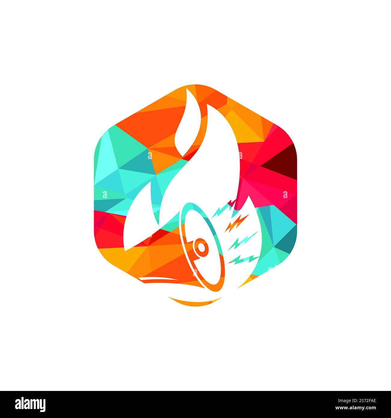 Megaphone fire vector logo design template. Marketing, revolution and ...