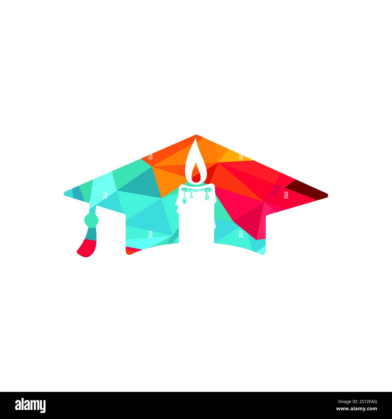 Educational and institutional logo design concept. Graduation cap with ...